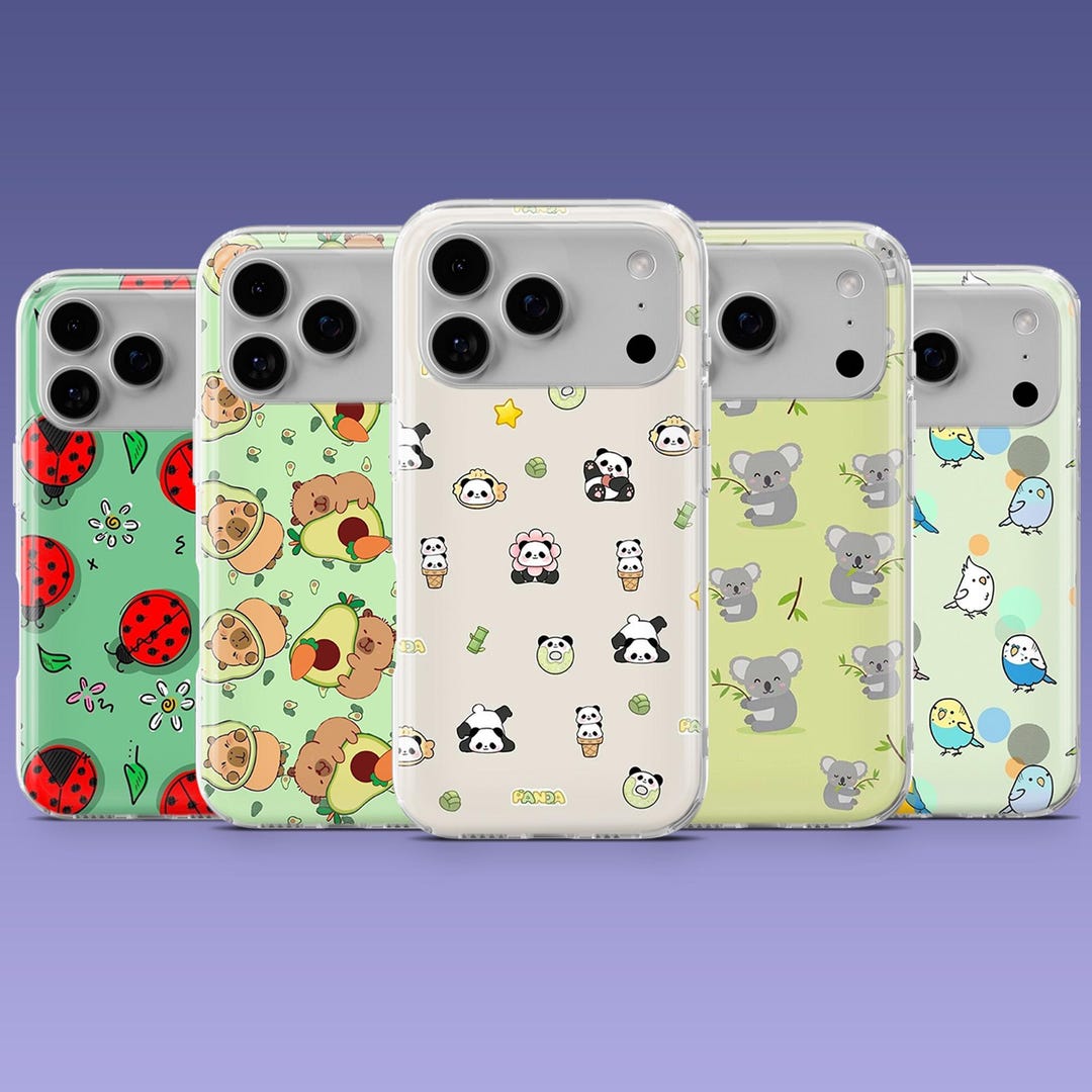 Cute Cartoon Phone Case Kid Animal Pattern Cover for iPhone 17, 16, 15 ...