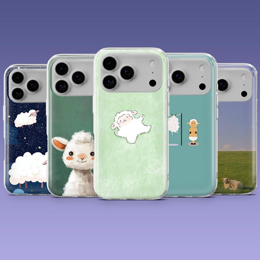 Funny Sheep Phone Case Cute Lamb Cover for iPhone 17, 17pro, 16, 15, 14 ...