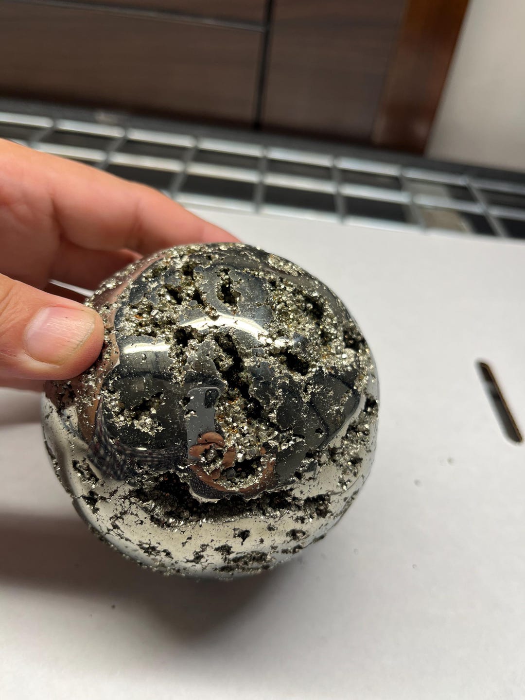 Pyrite Sphere Polished Crystal Ball – Genuine Healing Stone for Wealth ...