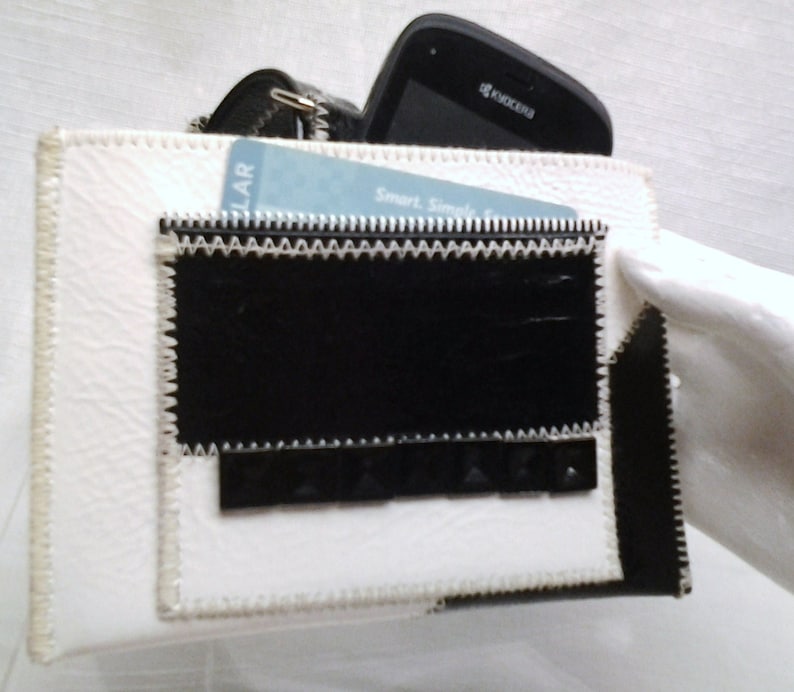 Black and White Patent Leather Key Case, Card Case and Phone Case - 3 ...