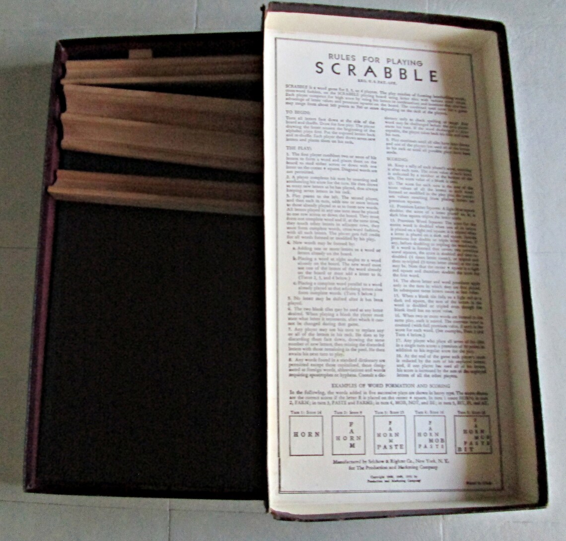 Vintage Scrabble Crossword Board Game With 100 Wood Letter Tiles, 4 ...