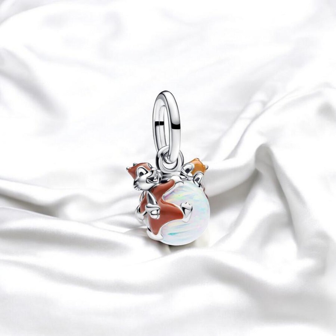 Cute Chipmunks Opal Bauble Charm, Adorable Chip & Dale Squirrel Charm ...