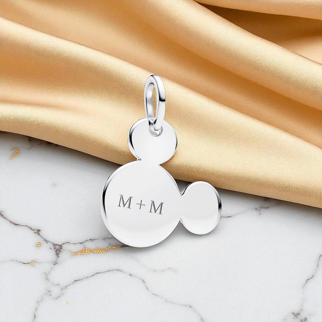 Engravable Mickey Charm, Mickey Mouse Charm, Custom Character Jewellery ...