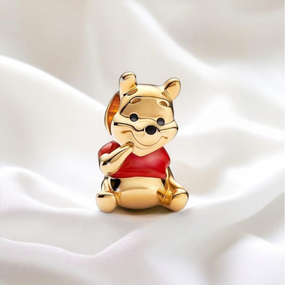 Gold Winnie the Pooh Charm Bracelet, Pooh Bear Charm for Bracelet, 14k ...
