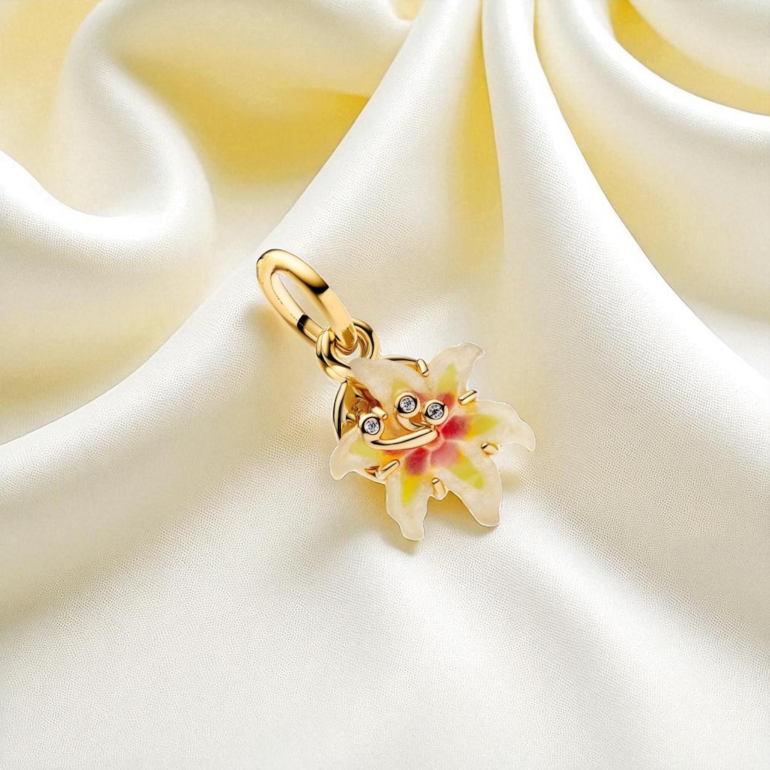 Tangled Sundrop Flower Glow-in-the-dark Charm, Gold Plated Jewellery ...