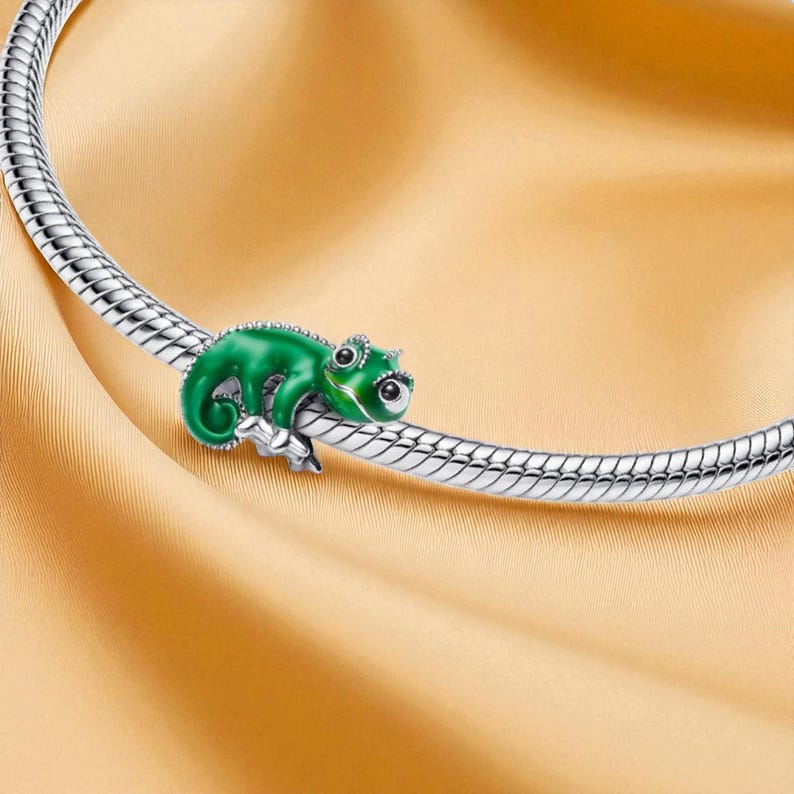 Tangled Pascal Colour-changing Charm, Sterling Silver Bead, Chameleon ...