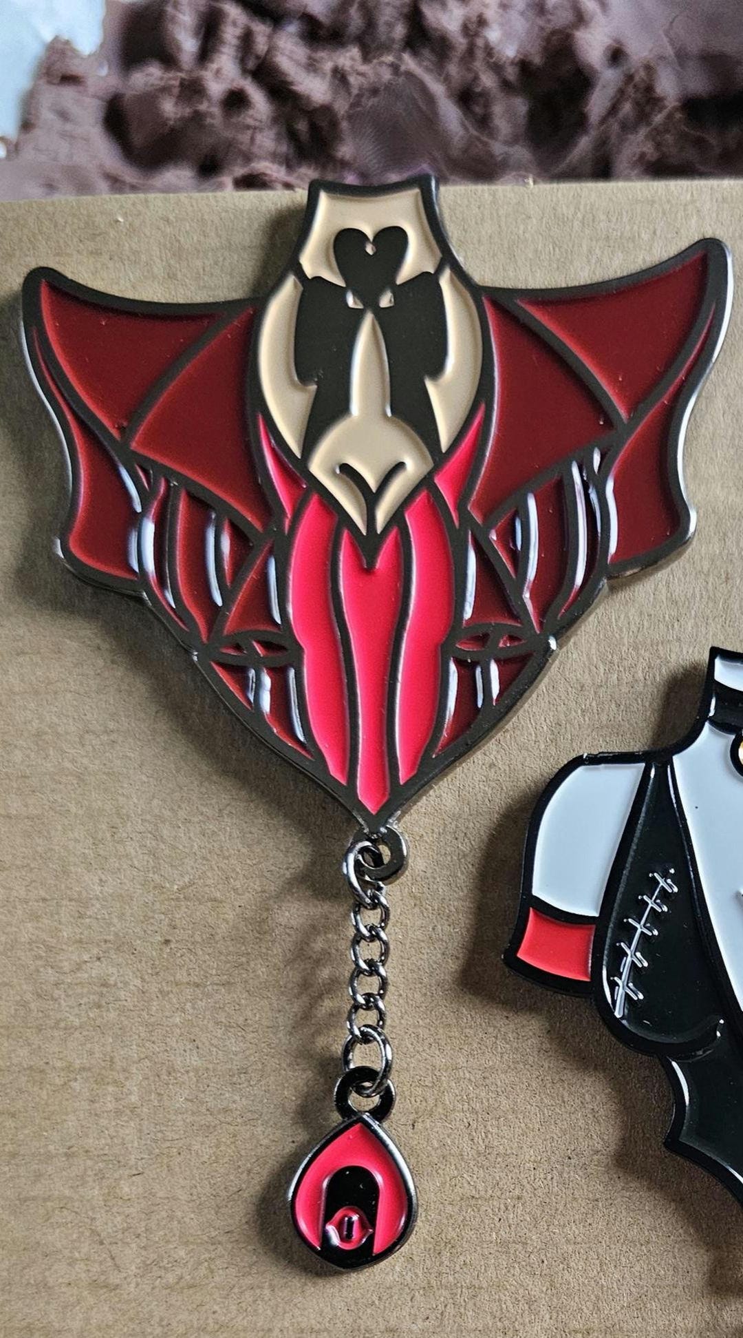 3" Alastor Hazbin Inspired Soft Enamel Bust Pinup Pin Hanging Charm ...
