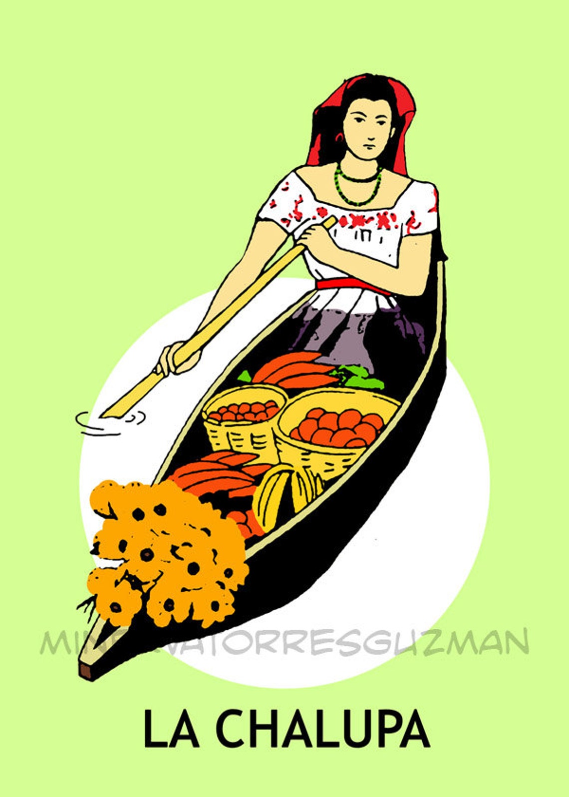 La Chalupa Loteria Mexican Pop Art Print - Etsy