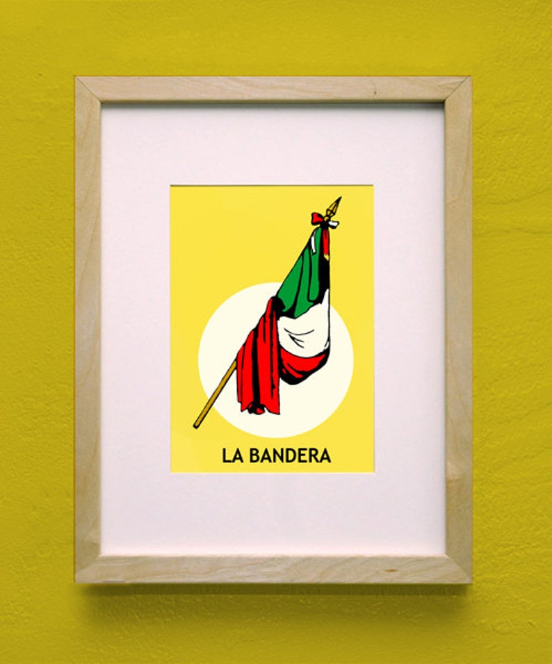 La Bandera Loteria Mexican Pop Art Print - Etsy UK