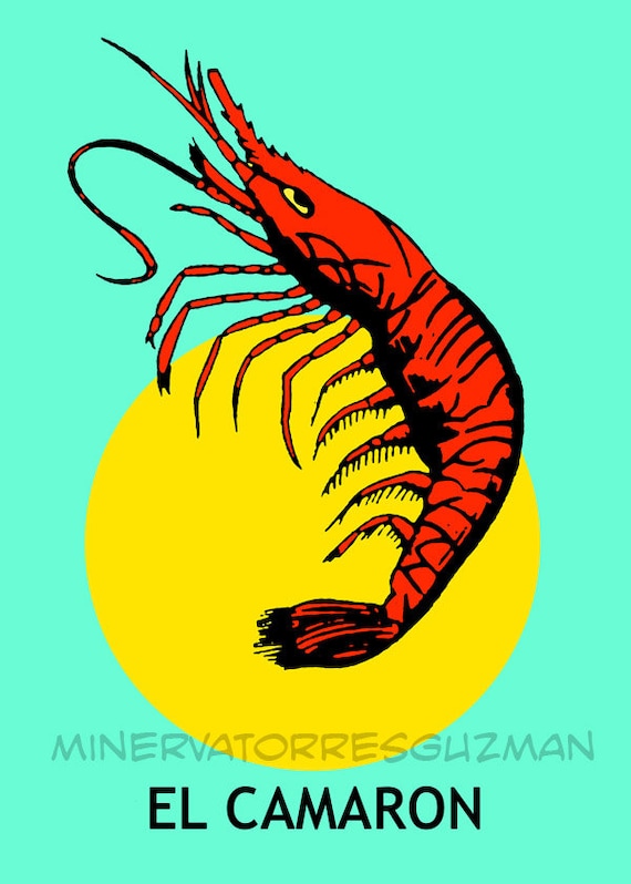 El Camaron Loteria Mexican Pop Art Print | Etsy España