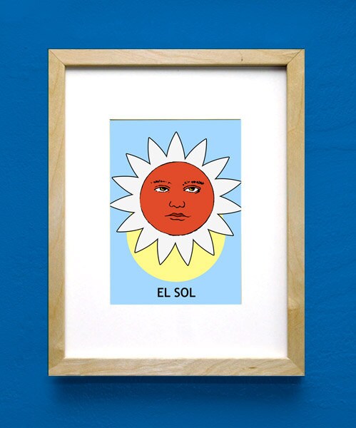 El Sol Loteria Mexican Pop Art Print - Etsy