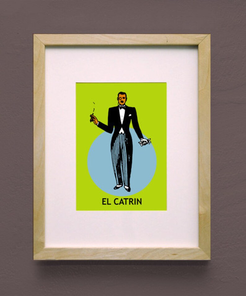 El Catrin Loteria Mexican Pop Art Print - Etsy