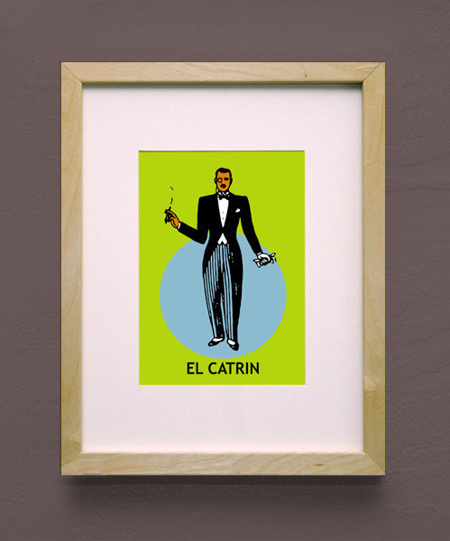 El Catrin Loteria Mexican Pop Art Print - Etsy