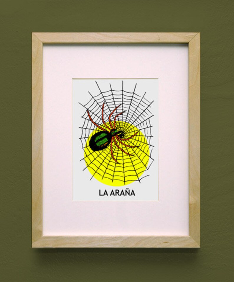 La Araña Loteria Mexican Pop Art Print - Etsy