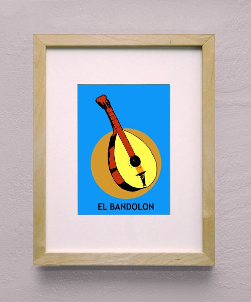 El Bandolon Loteria Mexican Pop Art Print - Etsy Israel