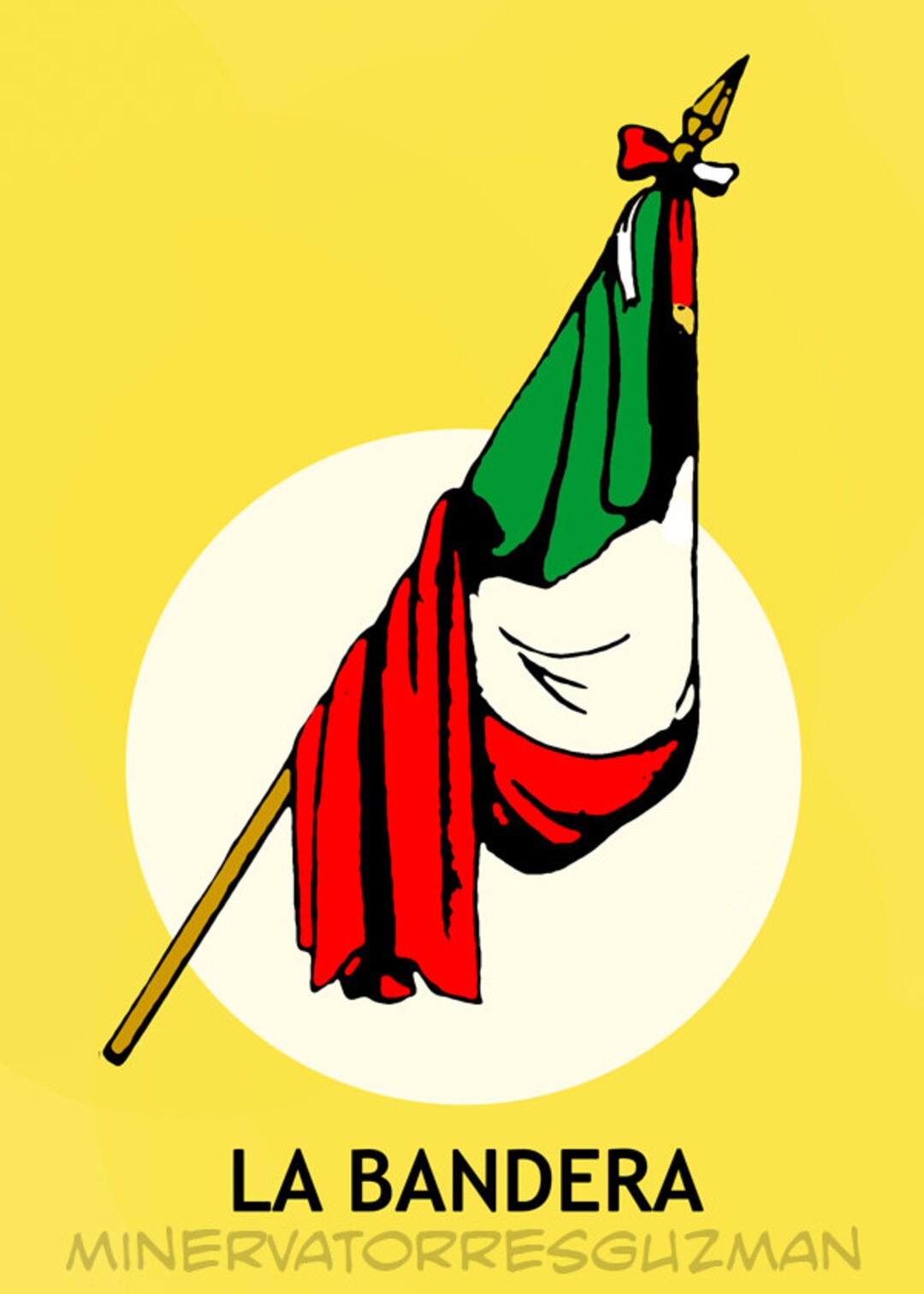 La Bandera Loteria Mexican Pop Art Print - Etsy