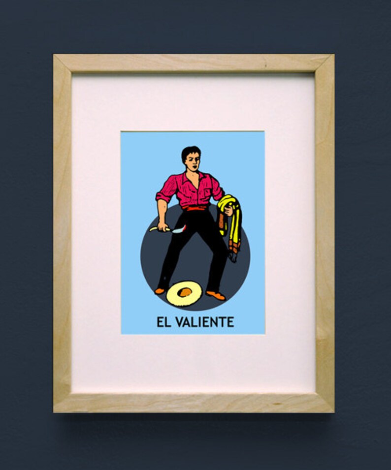 El Valiente Loteria Mexican Pop Art Print - Etsy España