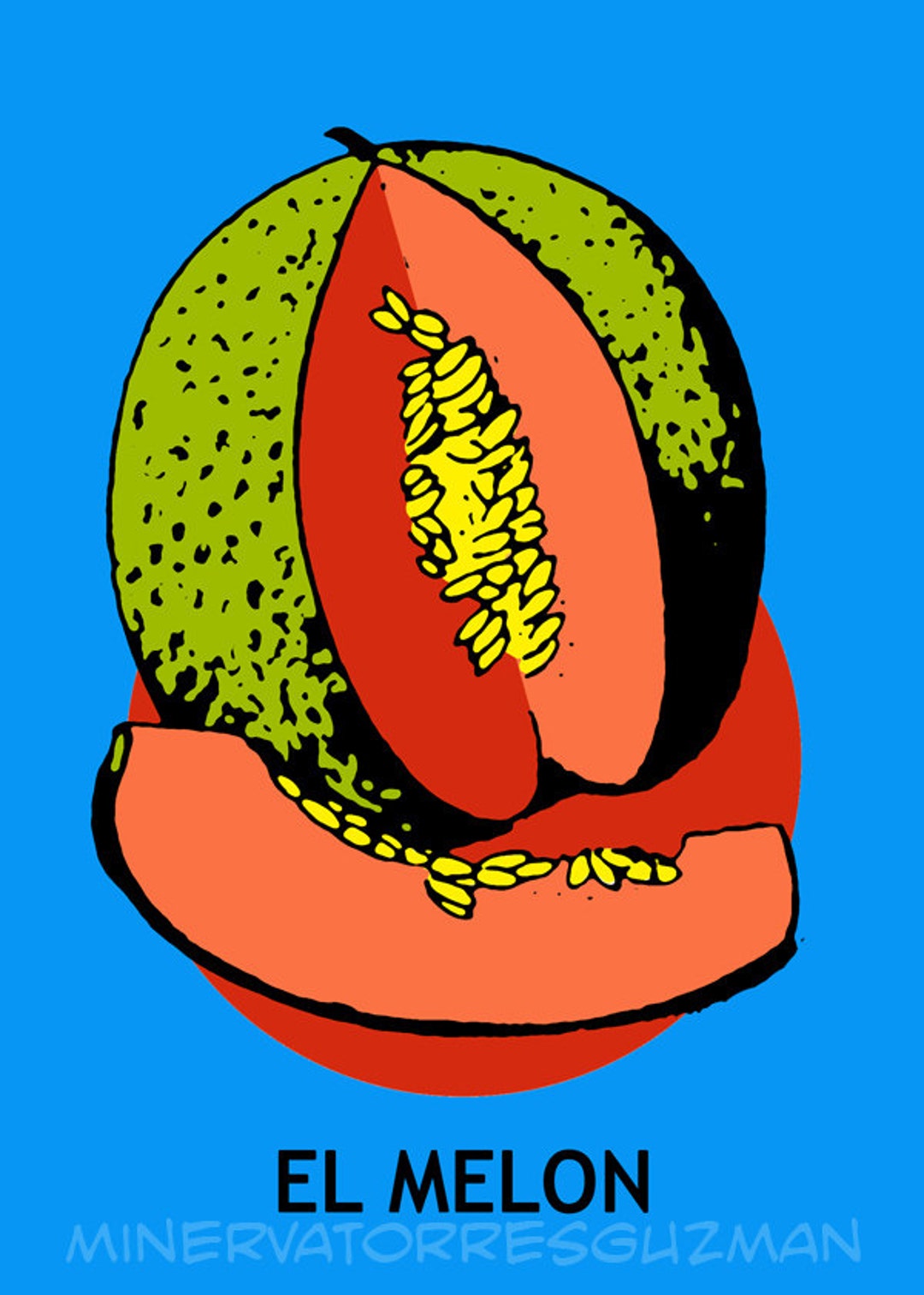 El Melon Loteria Mexican Pop Art Print - Etsy