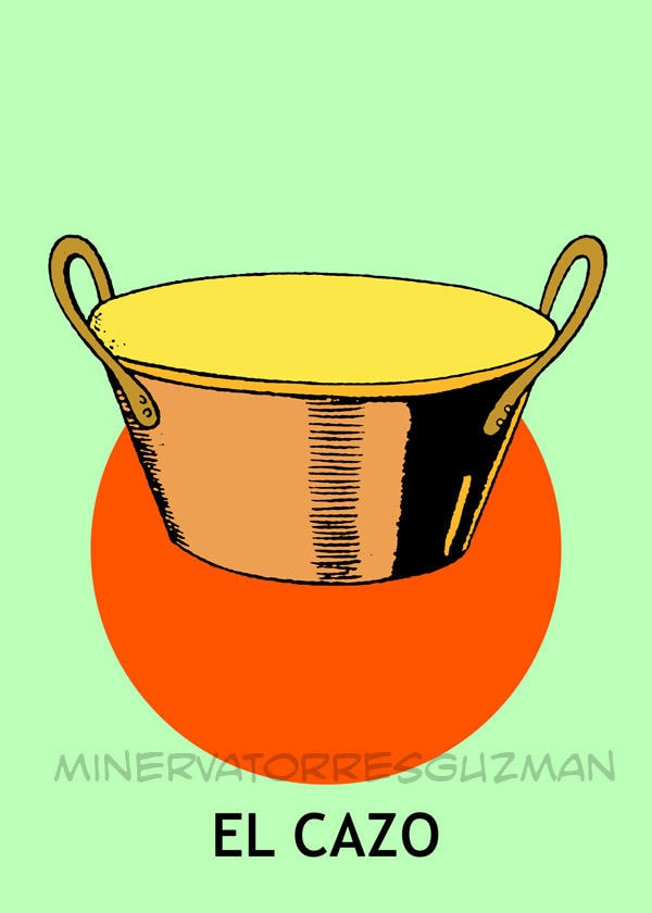 El Cazo Loteria Grabado Pop Art Mexicano - Etsy México