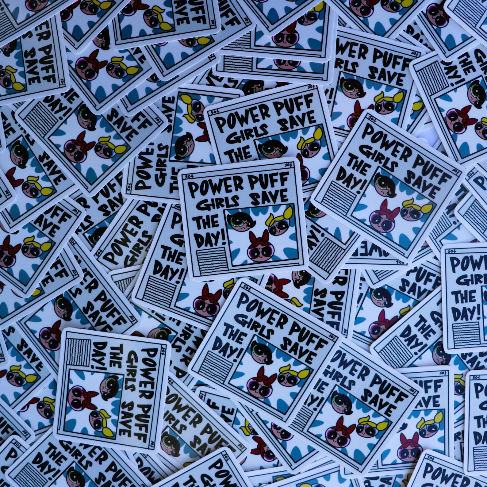 Power Puff Girls Newspaper Inspired Fan Art Vinyl Sticker 3inx3in - Etsy