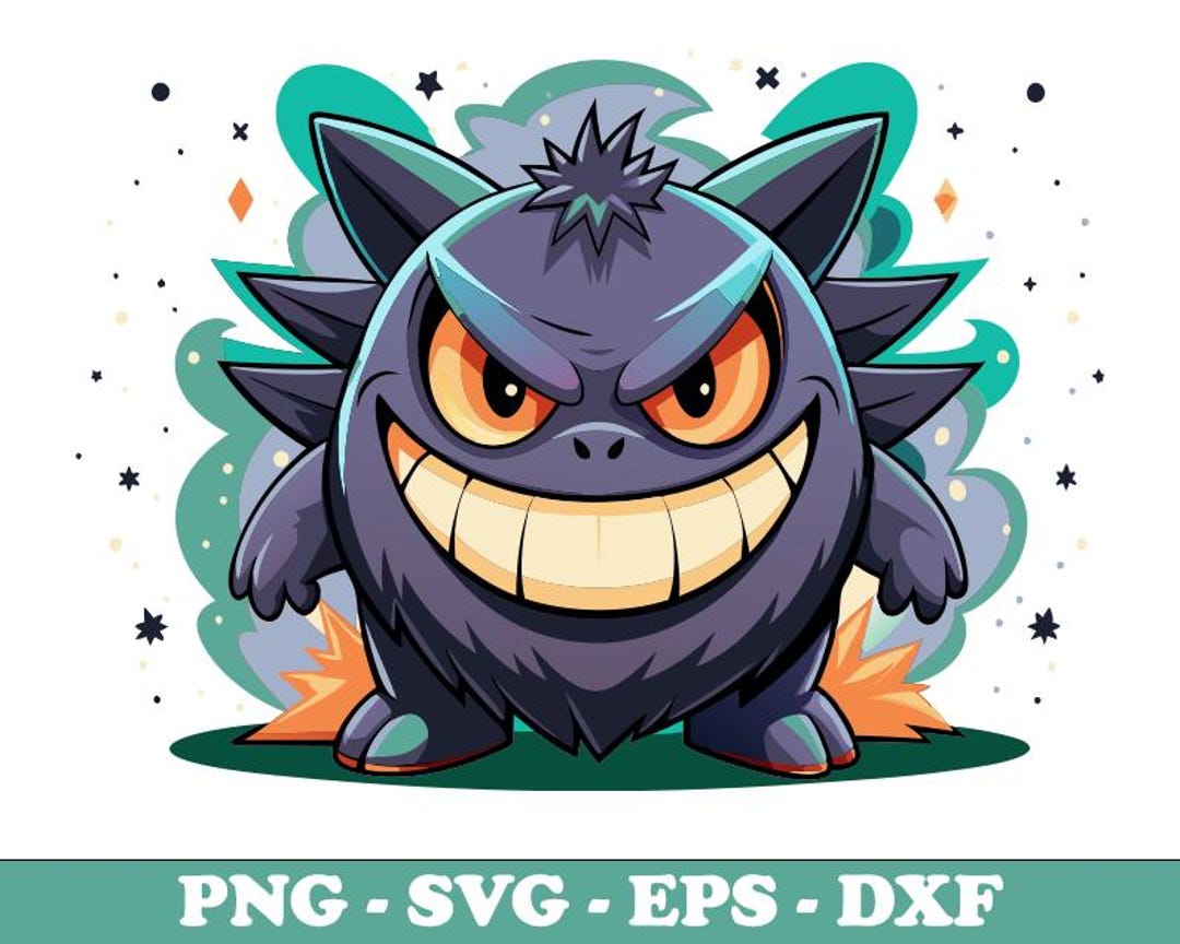 Gengar Pokemon Svg, Gengar Png Bundle, Gengar Png Bundle, Gengar Eps ...