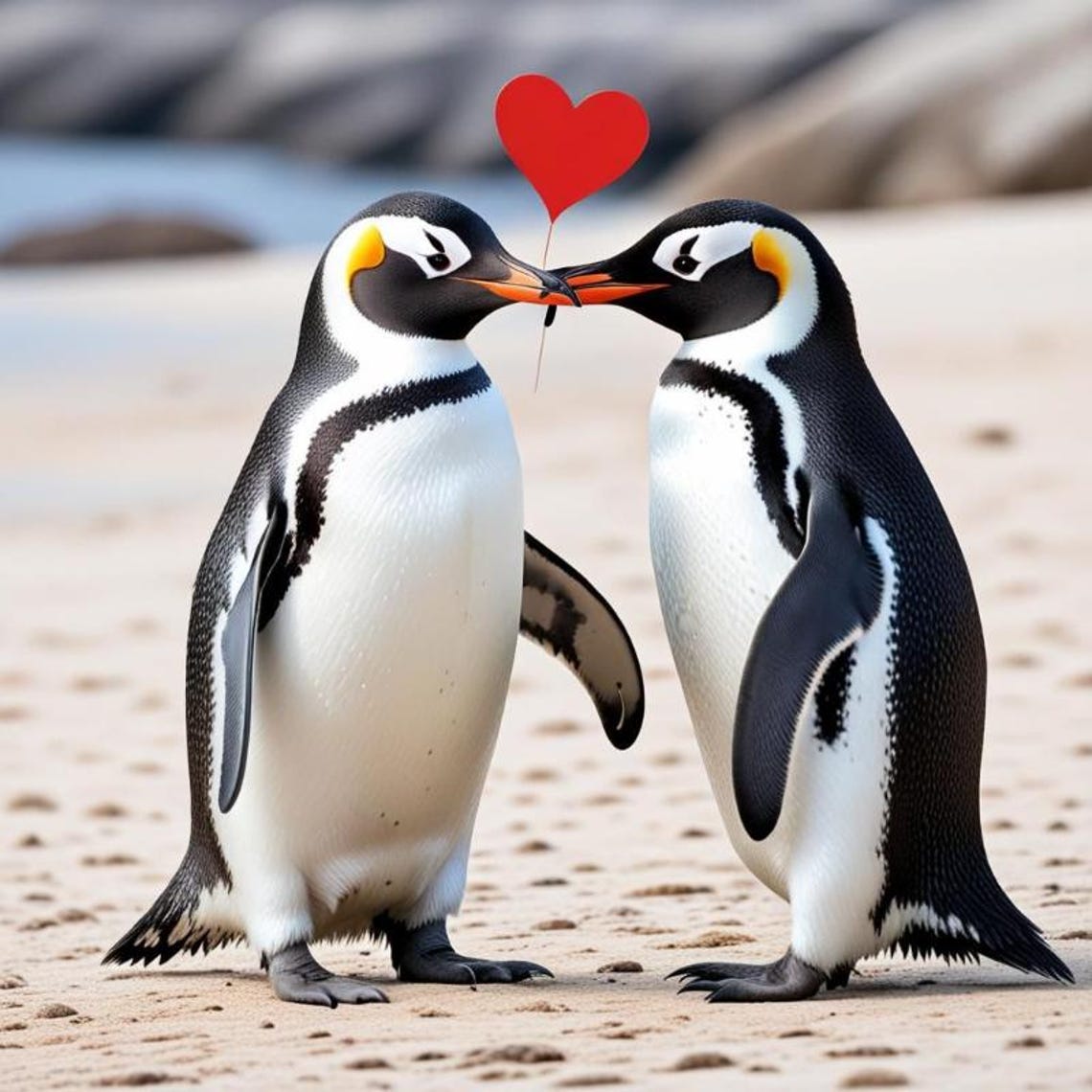 Digital Printable Valentines Penguins - Etsy