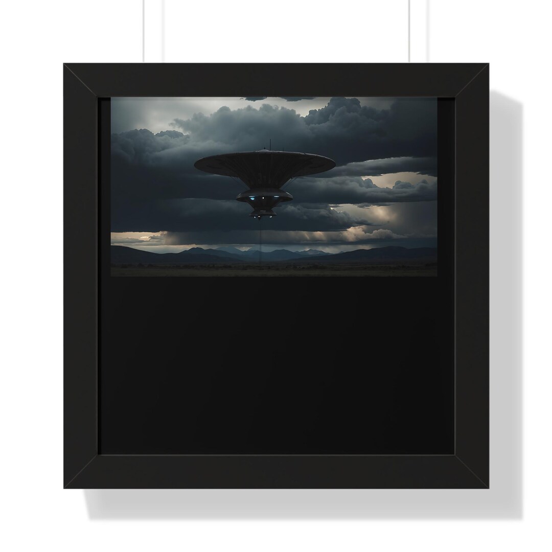 UFO, Sci-fi Framed Horizontal Poster, Space Decor, Alien Wall Art ...