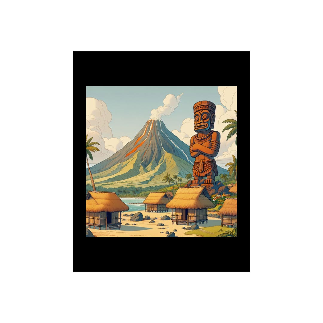 Fine Art Posters - Tropical Tiki Island Print, Wall Art Decor, Hawaiian ...