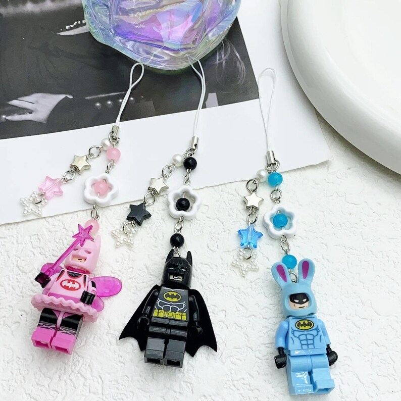 3D Fairy Bat-man Figure Character Keychain, Superhero Figure Keychain ...