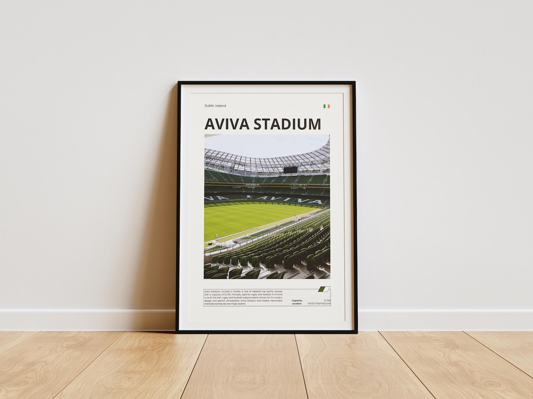 Pôster do Estádio Aviva, Dublin, Irlanda, Arte de Rugby e Futebol ...