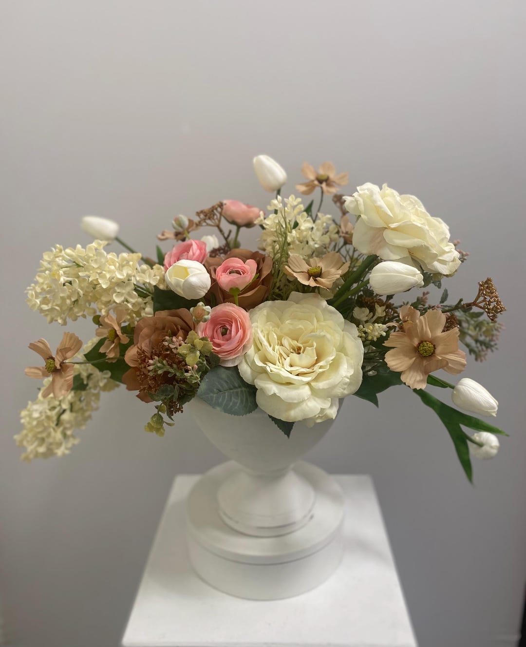 Floral Compote Centerpiece - Etsy