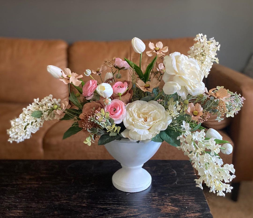 Floral Compote Centerpiece - Etsy