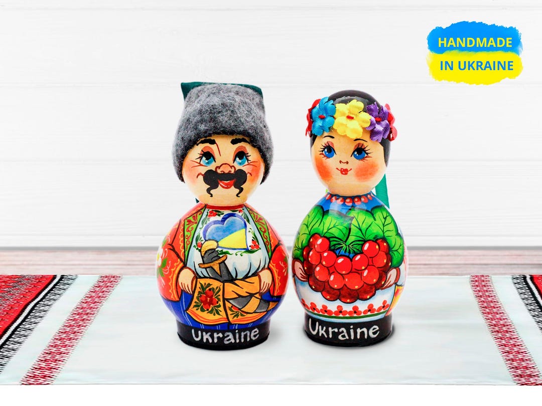 Handmade Ukrainian Wooden Dolls – Authentic Folk Art Collectible – Gift ...