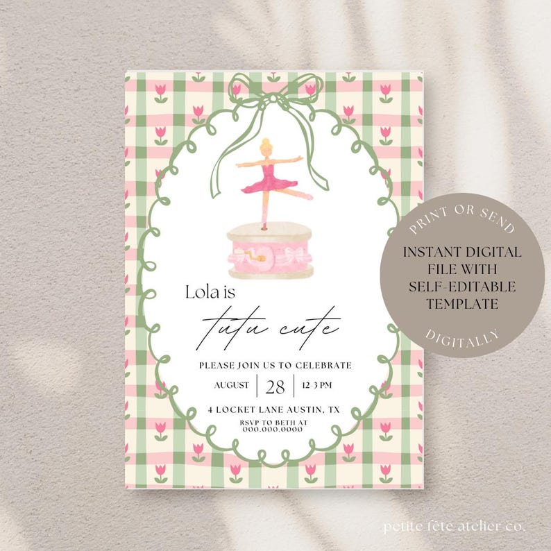 Tutu Cute Birthday Party Invitation - Etsy
