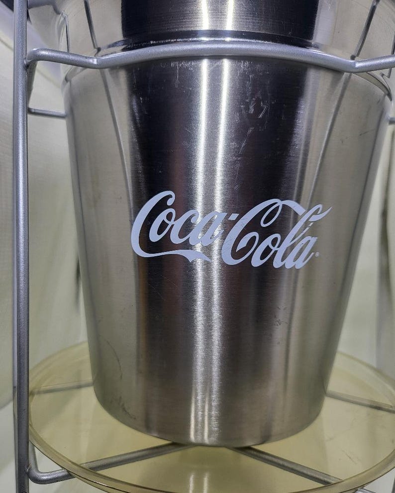 Stainless Steel Coca Cola Ice Bucket W/stand - Etsy