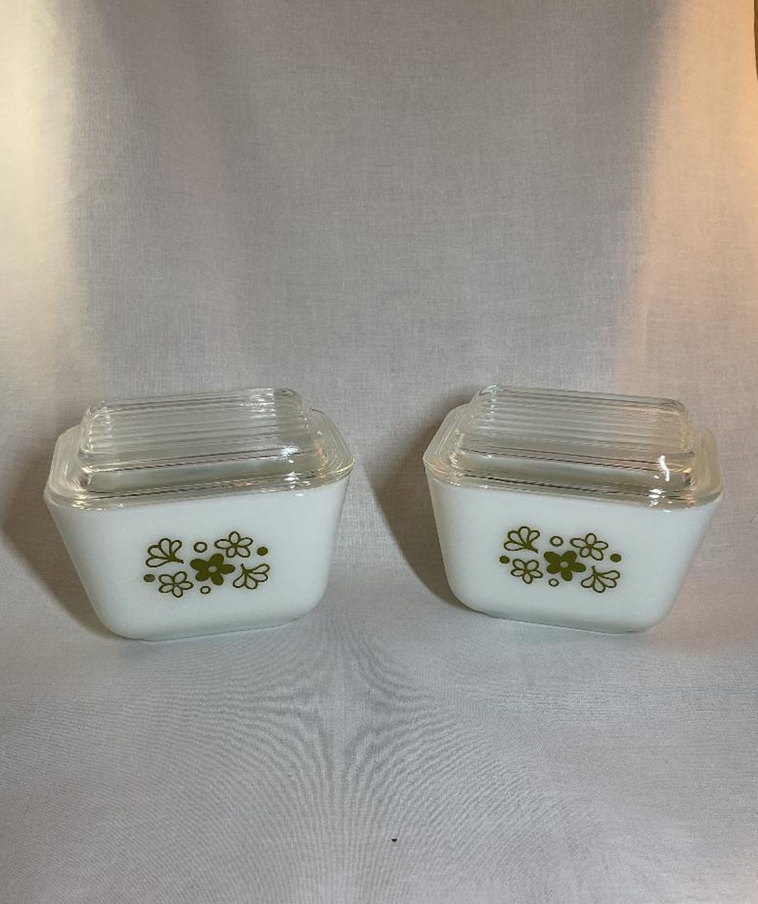PYREX Green Crazy Daisy Pattern Refrigerator Boxes W/lids - Etsy