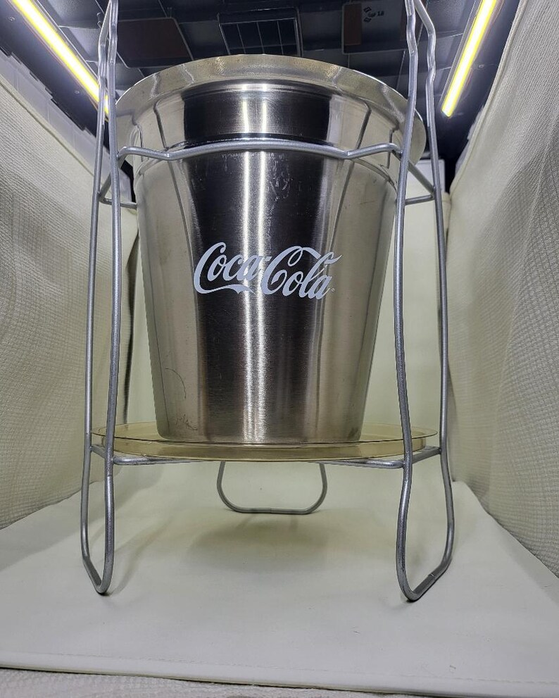 Stainless Steel Coca Cola Ice Bucket W/stand - Etsy