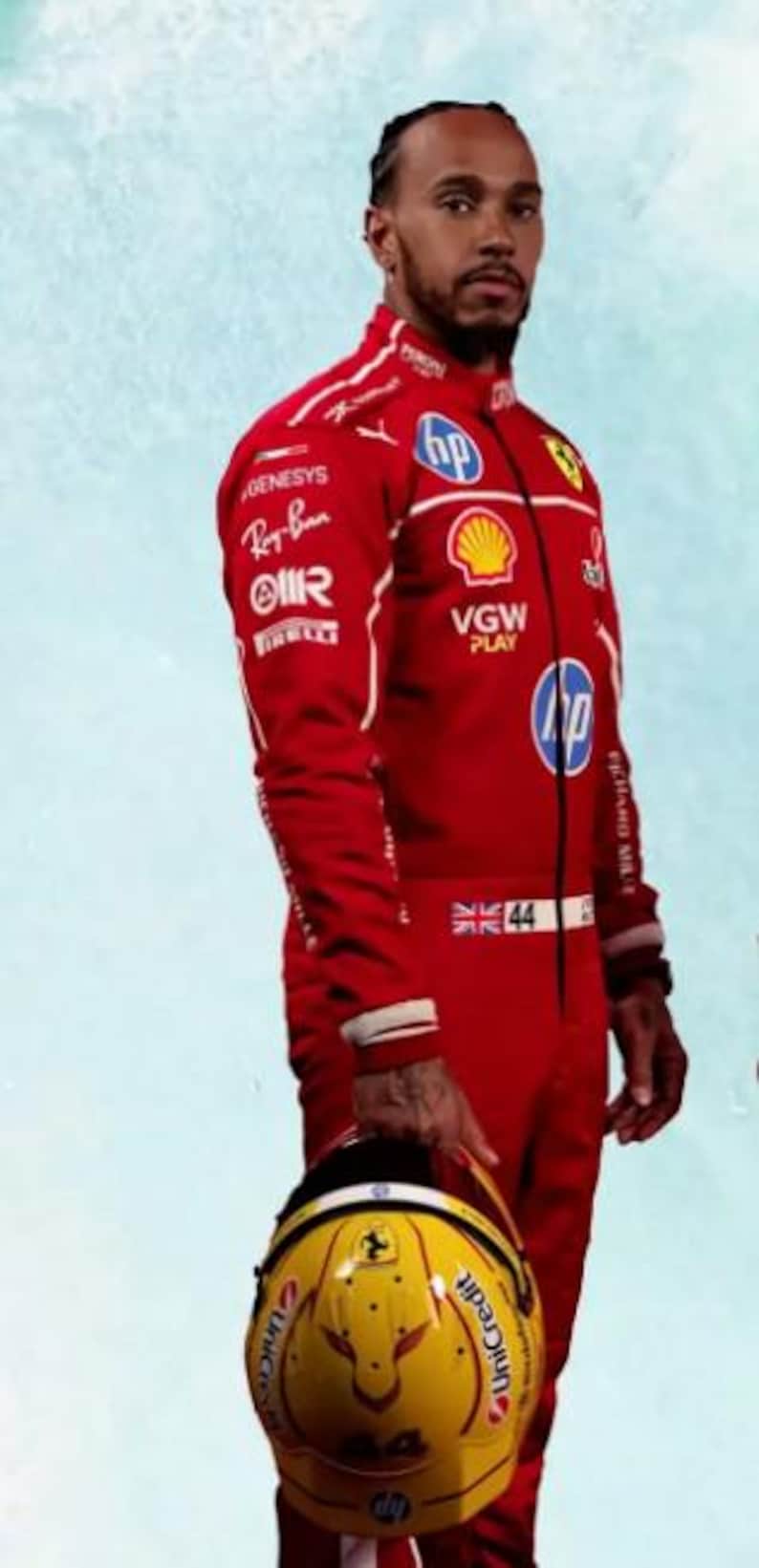 F1 2025 Lewis Hamilton Ferrari Racing Suit CIK/FIA Level 2 Approved ...