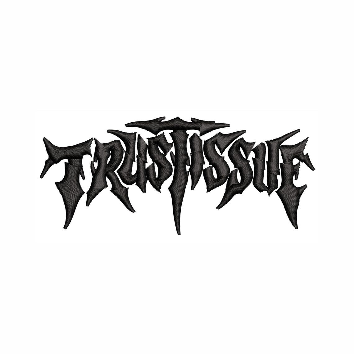 Trust Issues – Gothic Text Machine Embroidery Design • Dark Metal Font ...