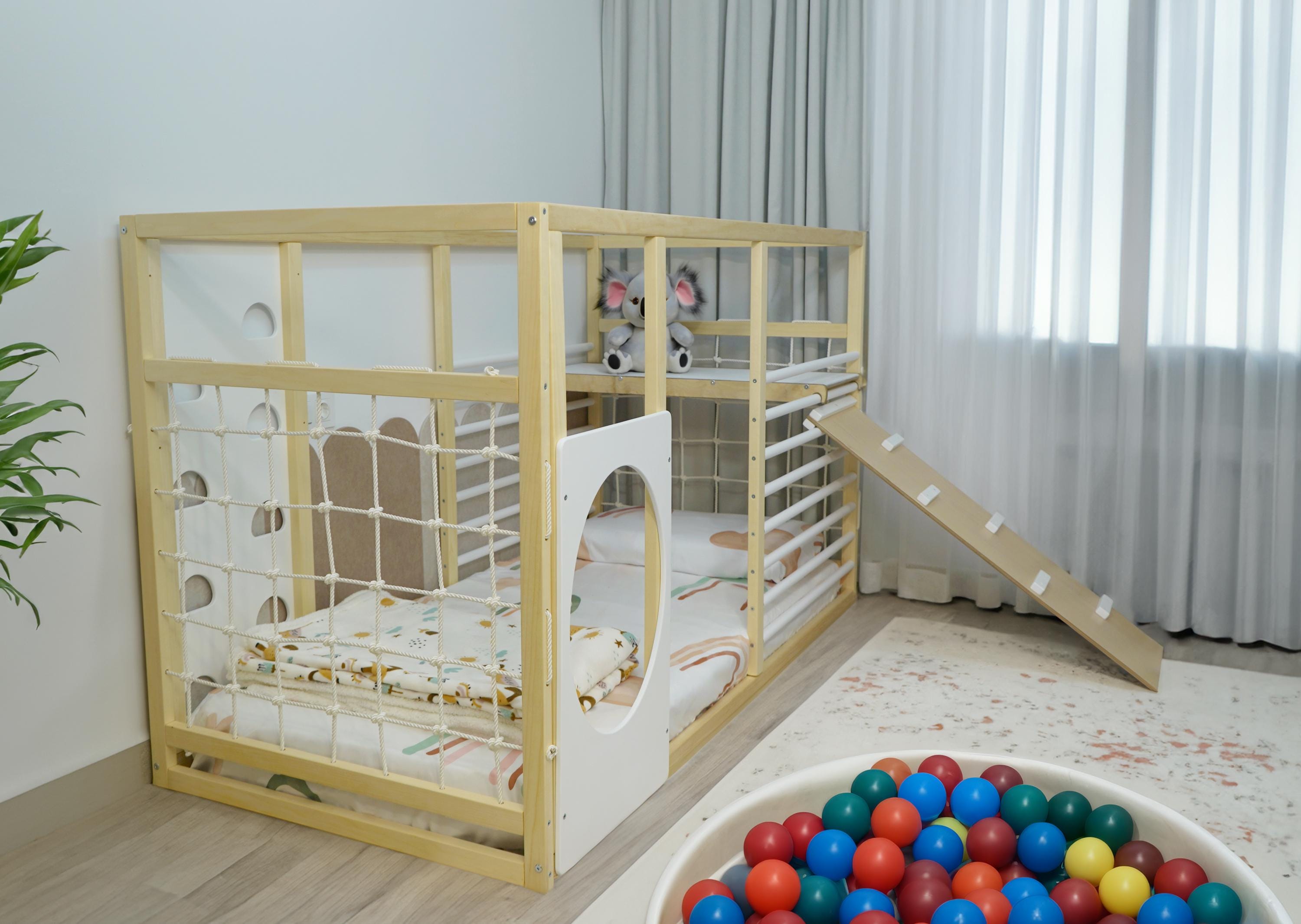 Montessori-inspired Gym Bed for Kids | 2-in-1 Indoor Playground and ...