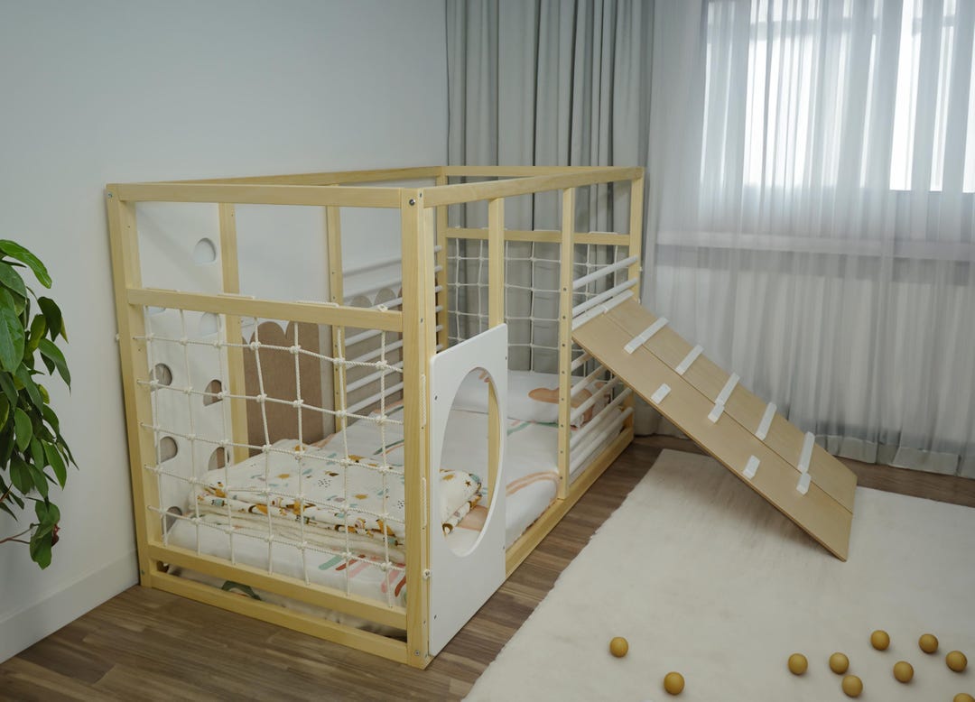 Montessori-inspired Gym Bed for Kids | 2-in-1 Indoor Playground and ...