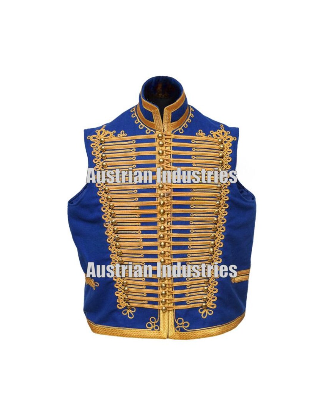Military Royal Blue Napoleonic Hussar Wool Vest | Handmade Hussar Adam ...