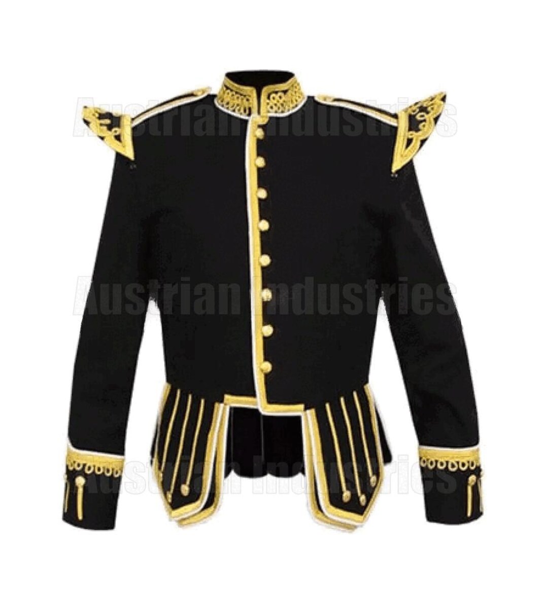 Scottish Navy Blue Fancy Military Doublet Wool Jacket | Black Doublet ...