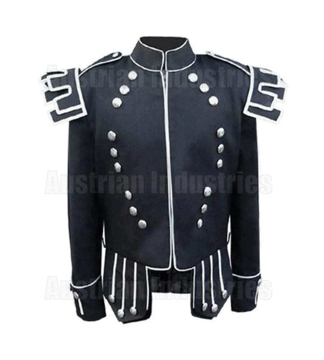 Scottish Wool Gabardine Military Doublet Jacket | Silver Trim - Etsy