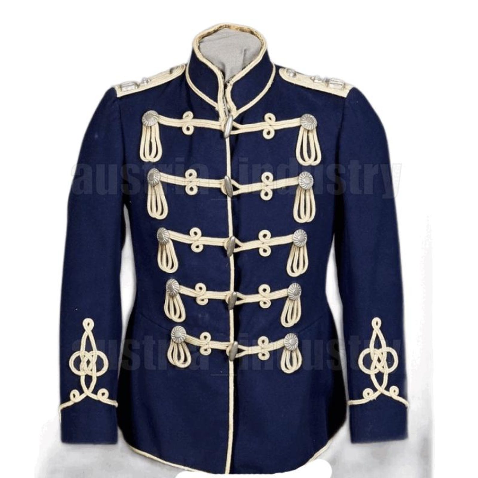 Men's Royal Blue Military Hussar 17th Attila Regiment Station Jacket ...