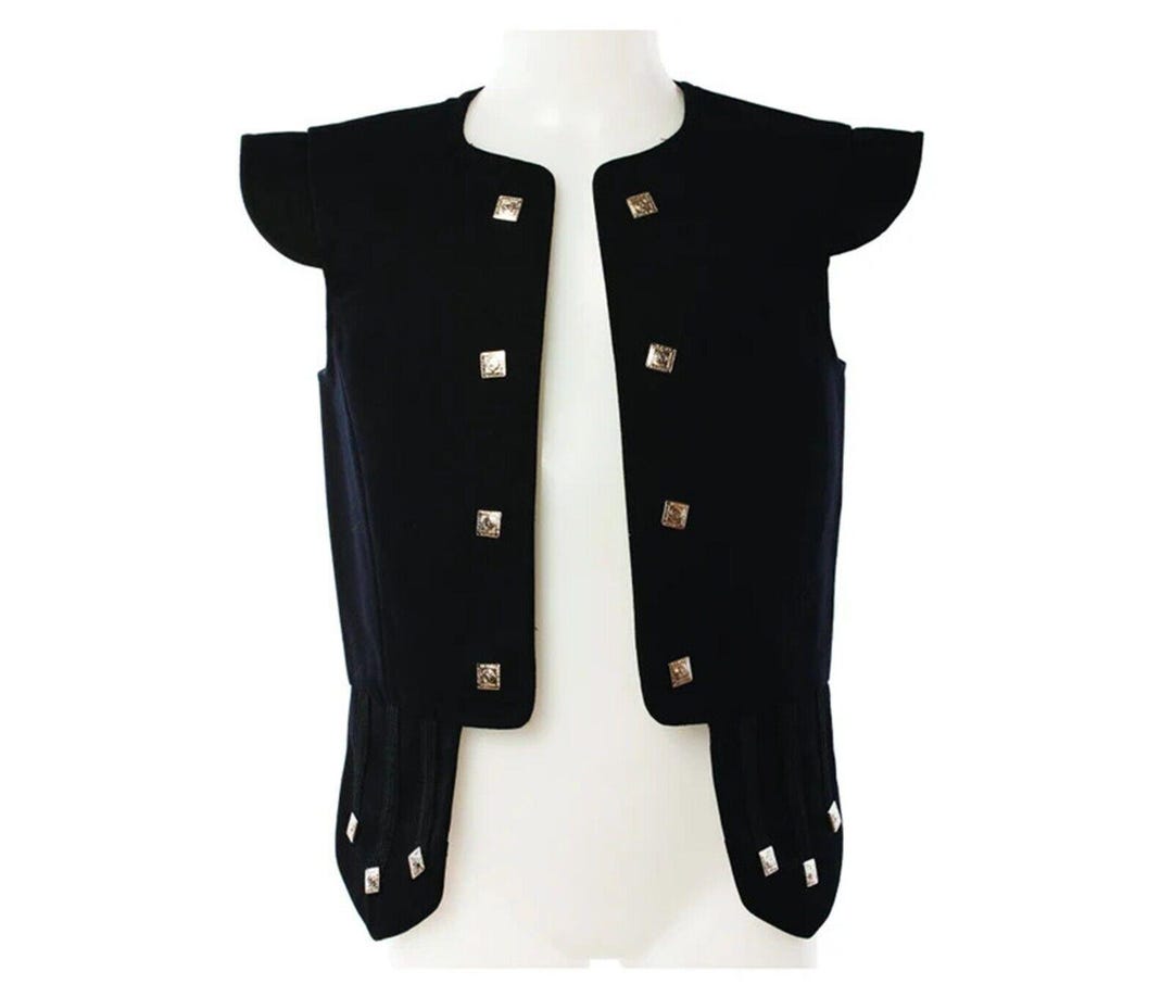 Scottish Men's Black Chieftain Jacobite Vest | Handmade Piper ...