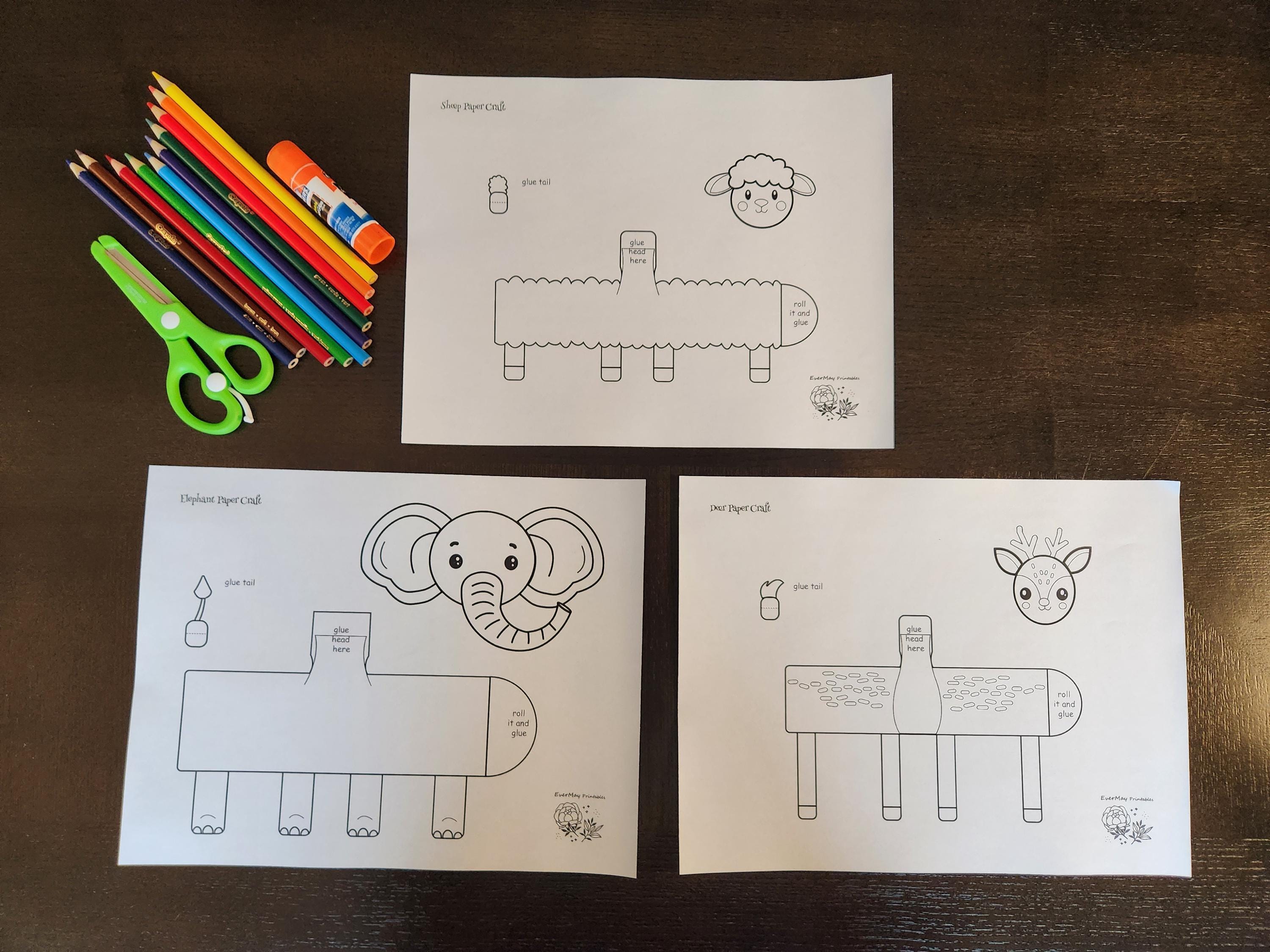 Printable Paper Animal Craft – Instant Download - Etsy