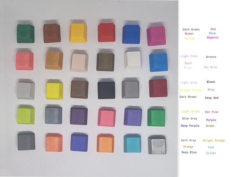 OEM Profile Custom Keycaps Blank R1 R2 R3 R4 1U 30 Colors Available ...