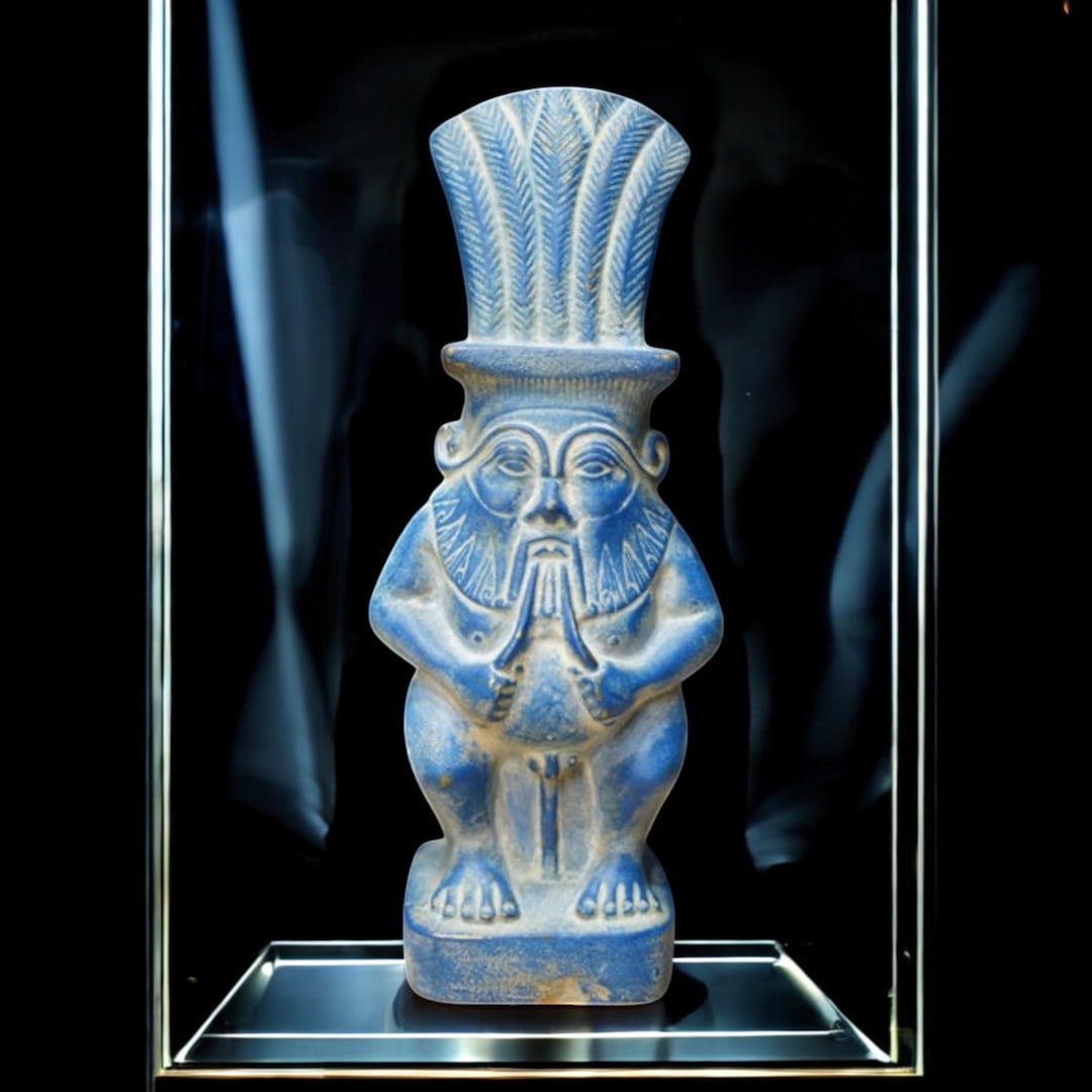 Ancient BES God Statue | Egyptian Fertility Deity | Rare Handmade ...