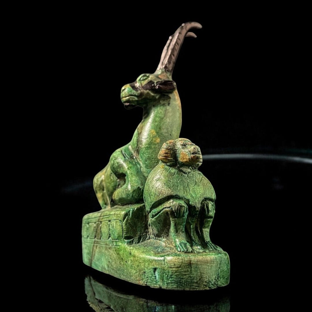 Rare Ancient Egyptian Baboon God Statue With Thoth – Babi Monkey God ...